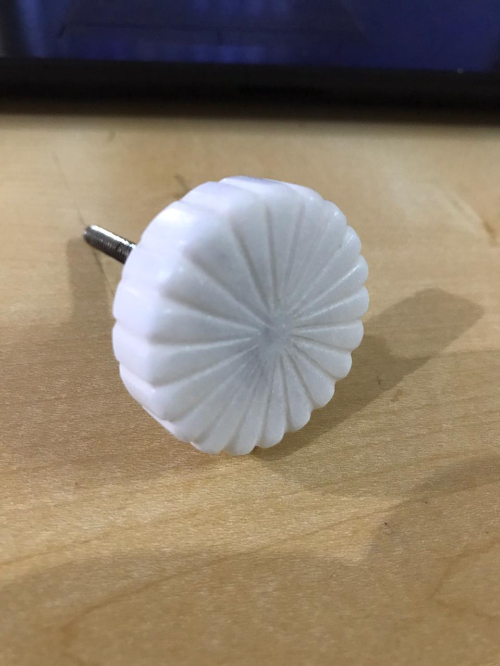 La Finesse Rund Marmor Knop, Hvid